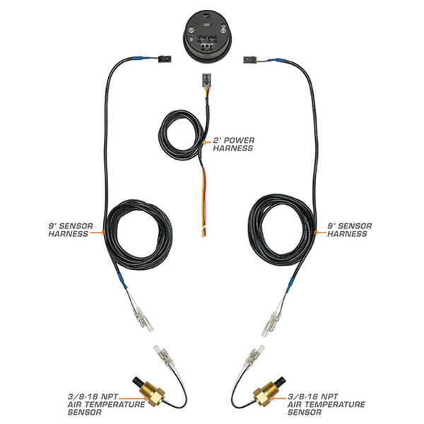 GlowShift Gauges 10 Color Digital Dual Intake Temperature Gauge | GS ...