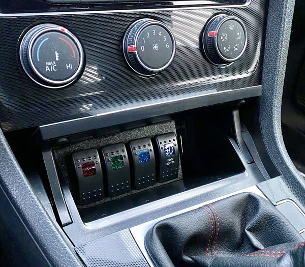 CJM Industries Lower Cubby Switch Panel - VW MK7/7.5 2015+ Golf, GTI, R ...