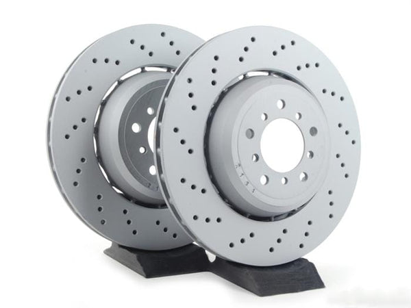 Zimmerman Rear Cross Drilled Rotor Set (350x24) - BMW / E9X M3 / E82 1 ...