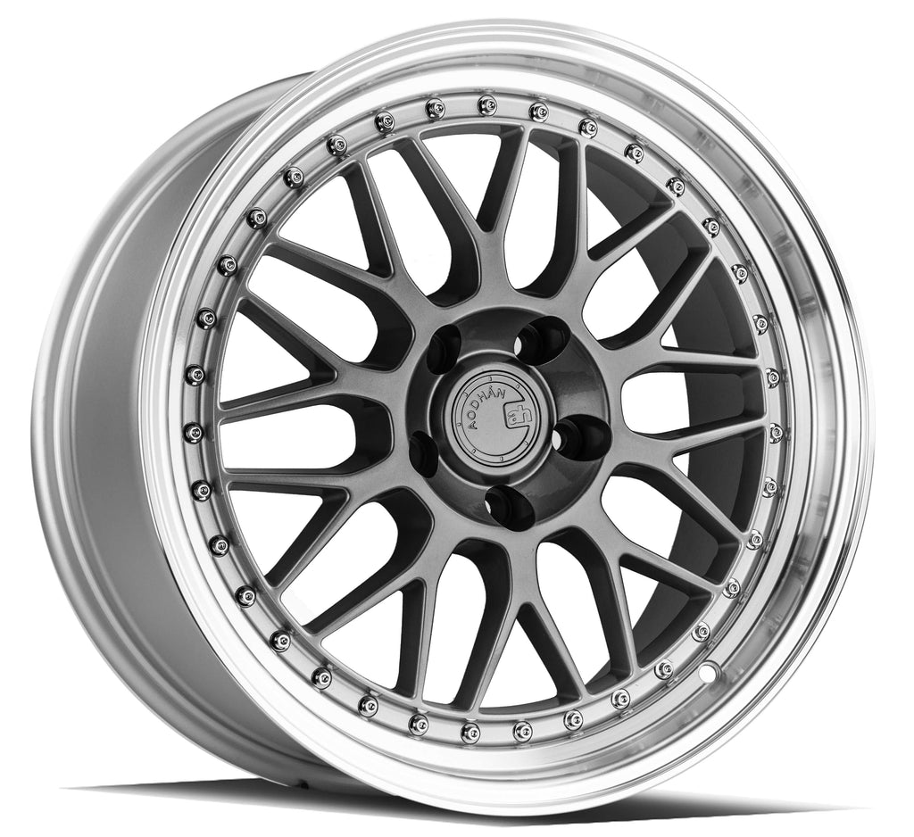 AH021885511435HB | Aodhan AH02 18" 5x114.3 Hyper Black w/ Machined Lip ...