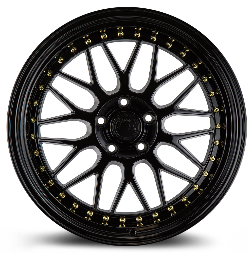 AH021885512035GB | Aodhan AH02 18" 5x120 Gloss Black (Gold Rivet ...