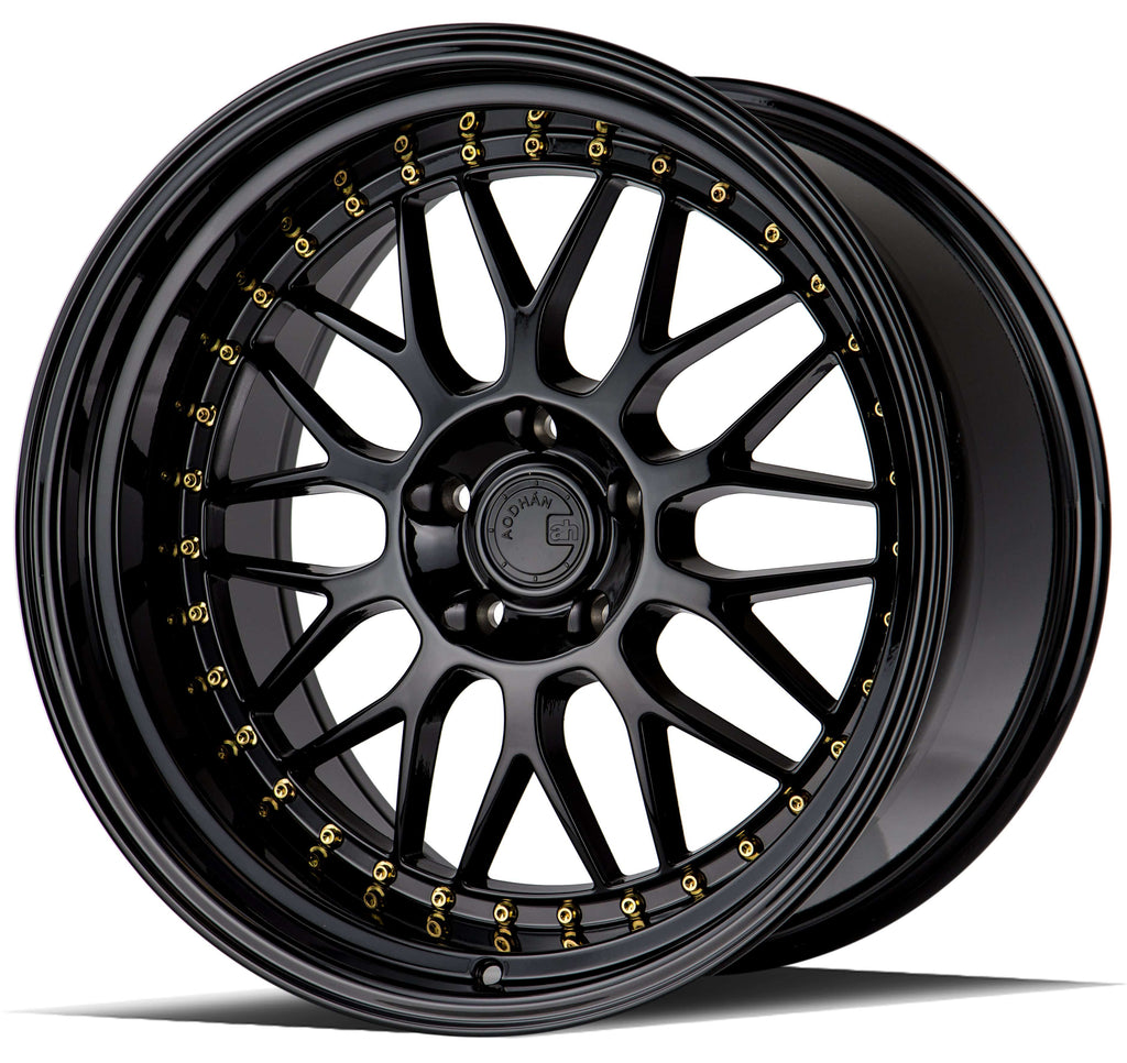 AH021885512035GB | Aodhan AH02 18" 5x120 Gloss Black (Gold Rivet ...