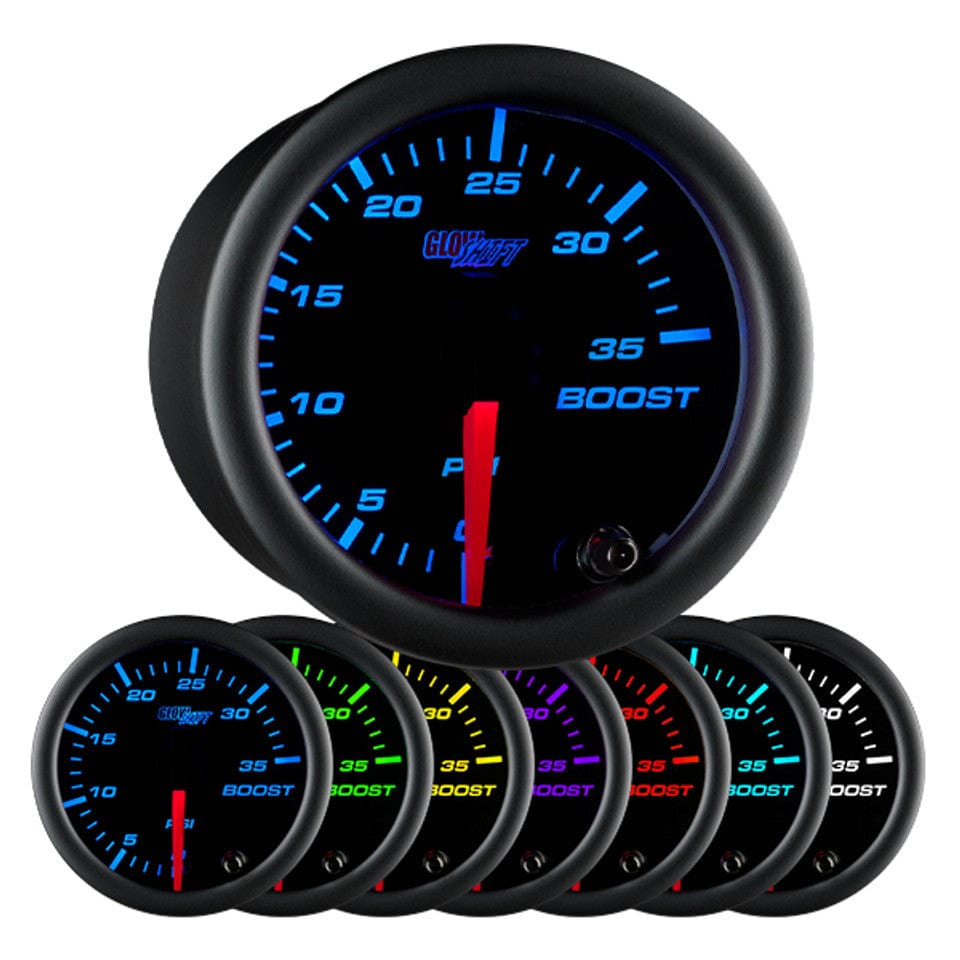 GlowShift Gauges Black 7 Color 35 PSI Boost Gauge | GS-C701_35 – UroTuning