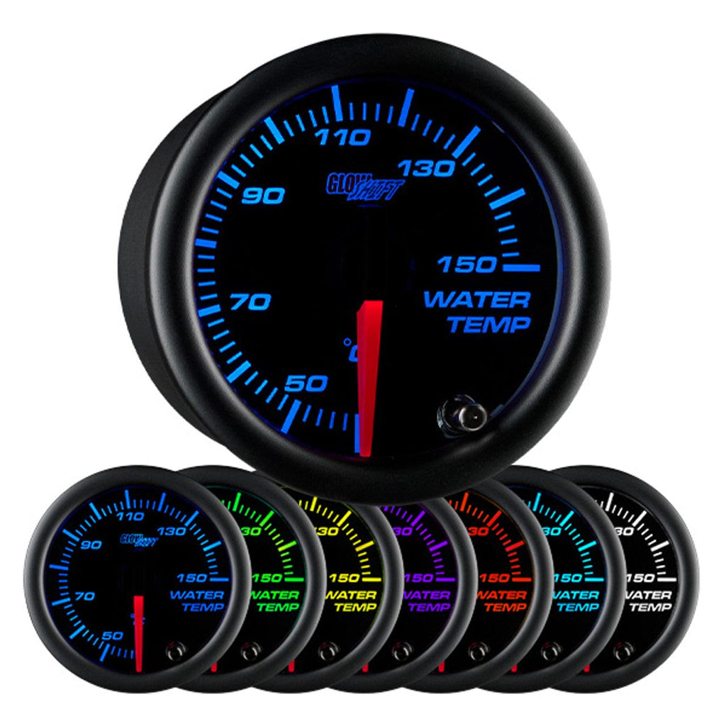GlowShift Gauges Black 7 Color Celsius Water Temperature Gauge | GS ...