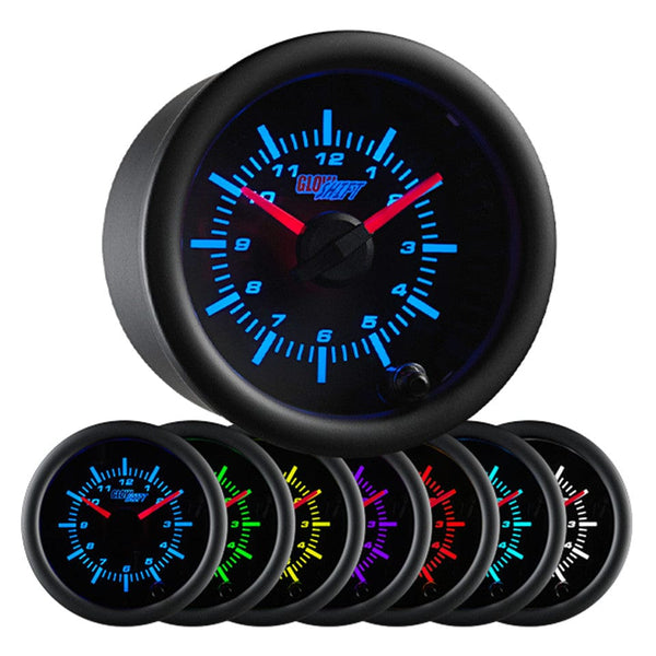 GlowShift Gauges Black 7 Color Clock Gauge | GS-C718 – UroTuning