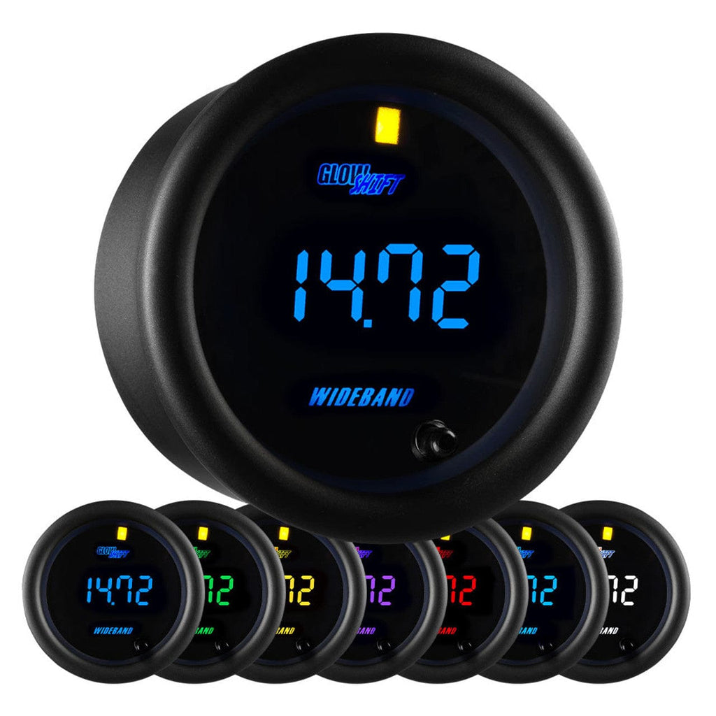 GlowShift Gauges Black 7 Color Digital Wideband Air/Fuel Ratio Gauge ...