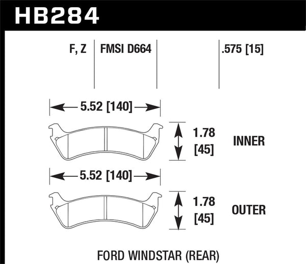 Hawk HPS Street Brake Pads | HB284F.575 – UroTuning