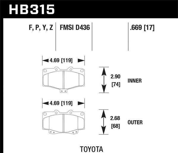 HB315F.669 | Hawk HPS Street Brake Pads – UroTuning