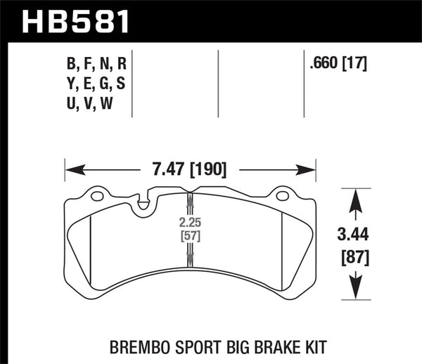 Hawk Brembo Caliper Family J/N HT-10 Race Brake Pads | HB581S.660 ...