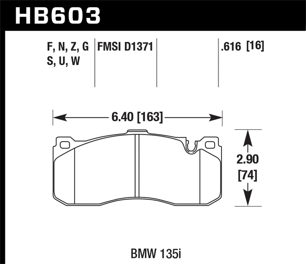 Hawk BMW 135i HP+ Street Front Brake Pads | HB603N.616 – UroTuning