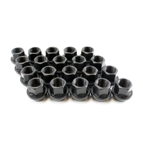 Lug Nuts - Open-Ended Cone Seat / Black / 14x1.5 (Full set of 20 ...