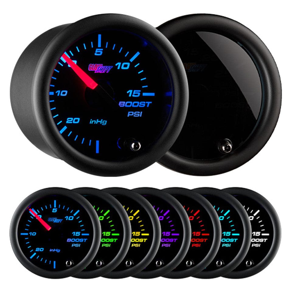 GlowShift Gauges Tinted 7 Color 15 PSI Boost/Vacuum Gauge | GS-T701_15 ...