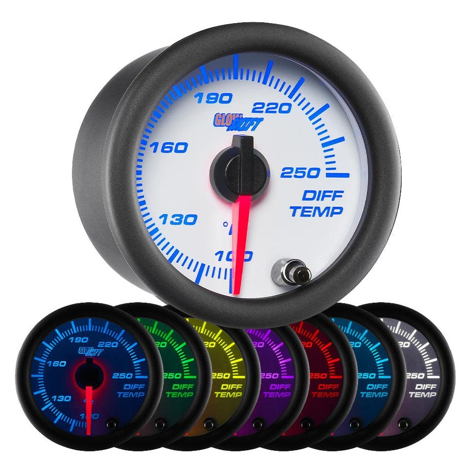 GlowShift Gauges White 7 Color Differential Temperature Gauge | GS-W722 ...