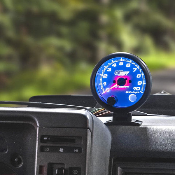 GlowShift Gauges White 7 Color 3-3/4" On-Dash Tachometer Gauge | GS ...