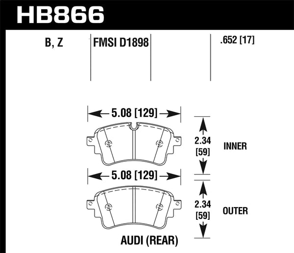 Hawk 17-19 Audi A4 / 18-19 Audi A5 Performance Ceramic Street Rear ...