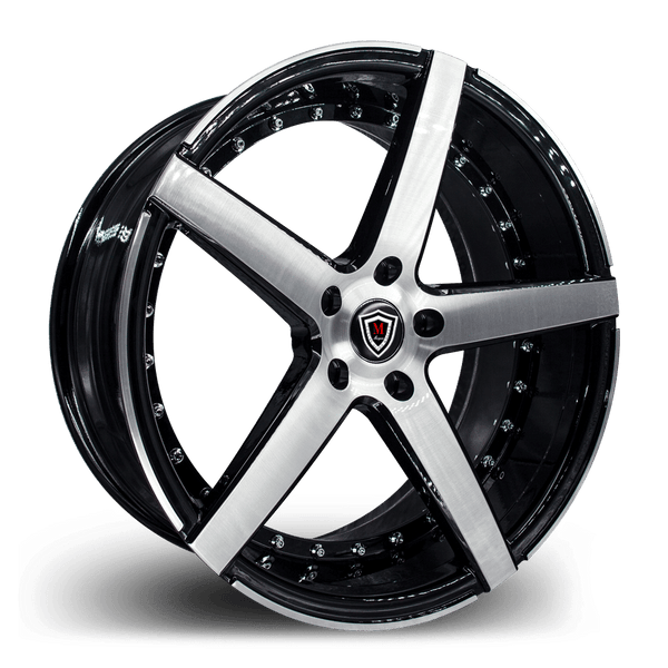 3226209512033BP | Marquee Wheels M3226 20" 5x120 Brushed Face / Black ...
