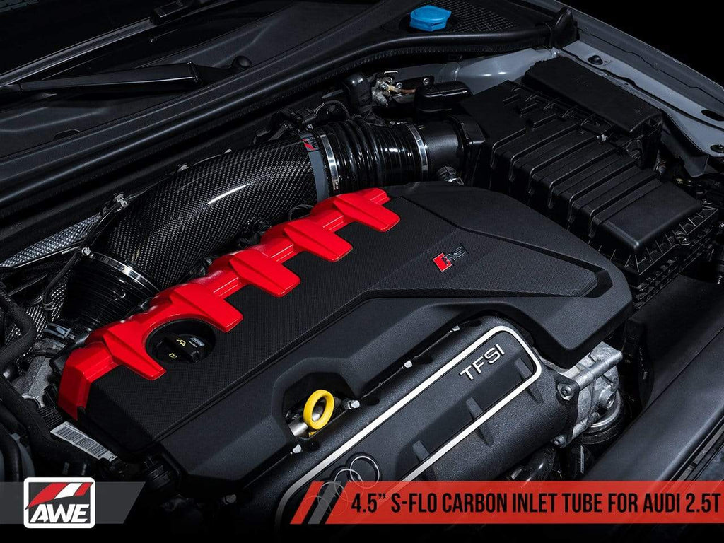 2660-15044 | AWE 4.5" S-FLO Carbon Fiber Intake | Audi 8V/8Y RS3/Mk3 TT ...